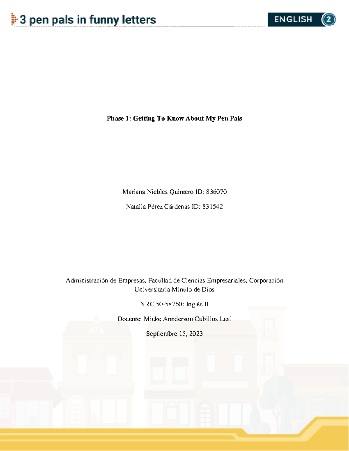 Getting To Know About My Pen Pals-Phase 1 - Phase 1: Getting To Know ...