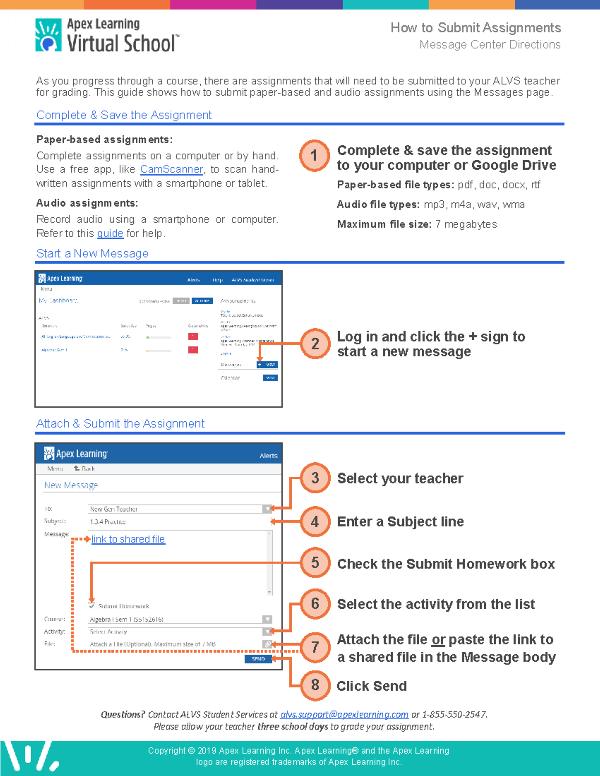 ALVS Message Center Submission Directions - How to Submit Assignments ...