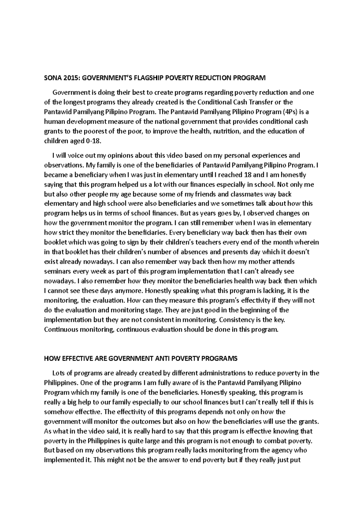 Government's Anti-poverty Program, How effective these are - Social ...