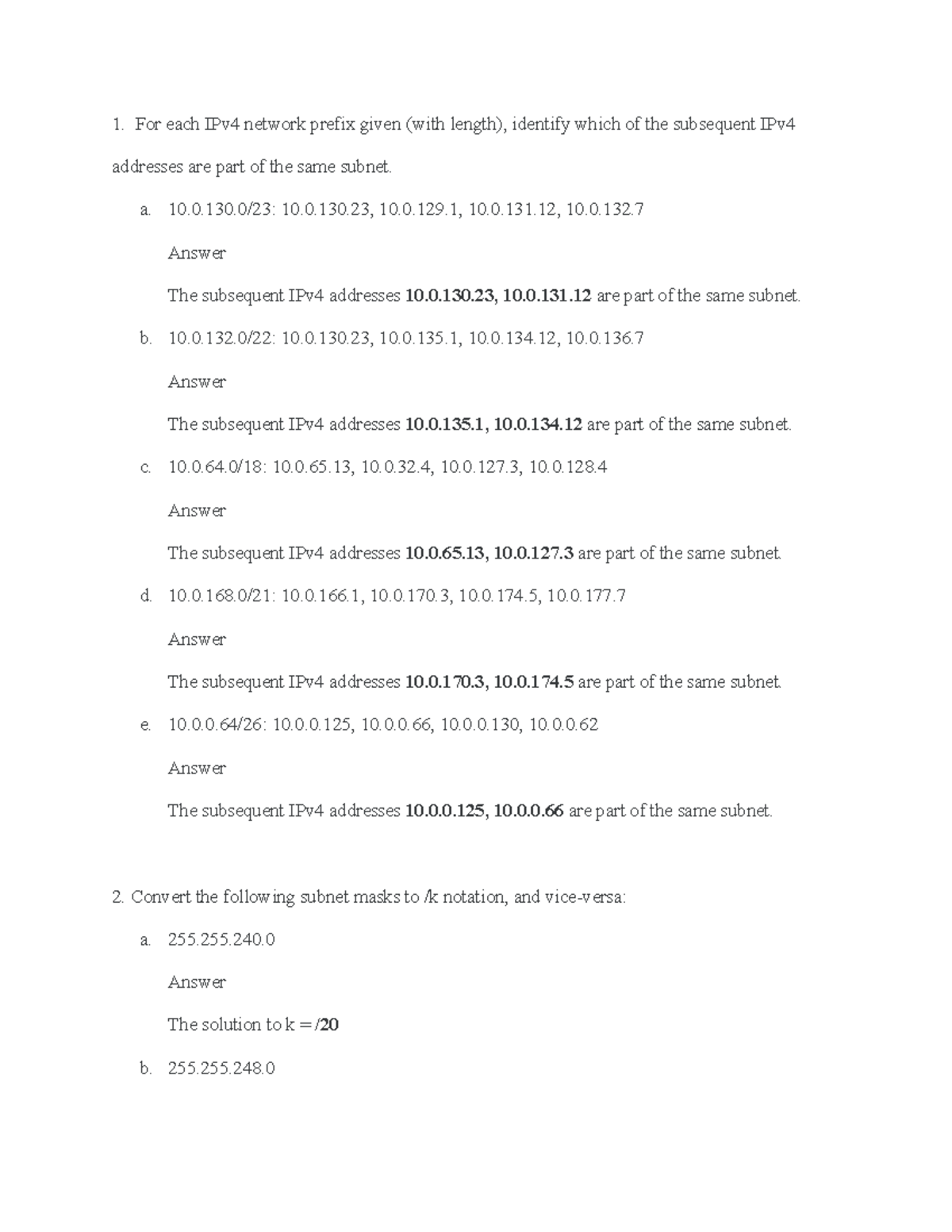 Cs 2204 Unit 4 Written Assignment For Each Ipv4 Network Prefix Given With Length Identify