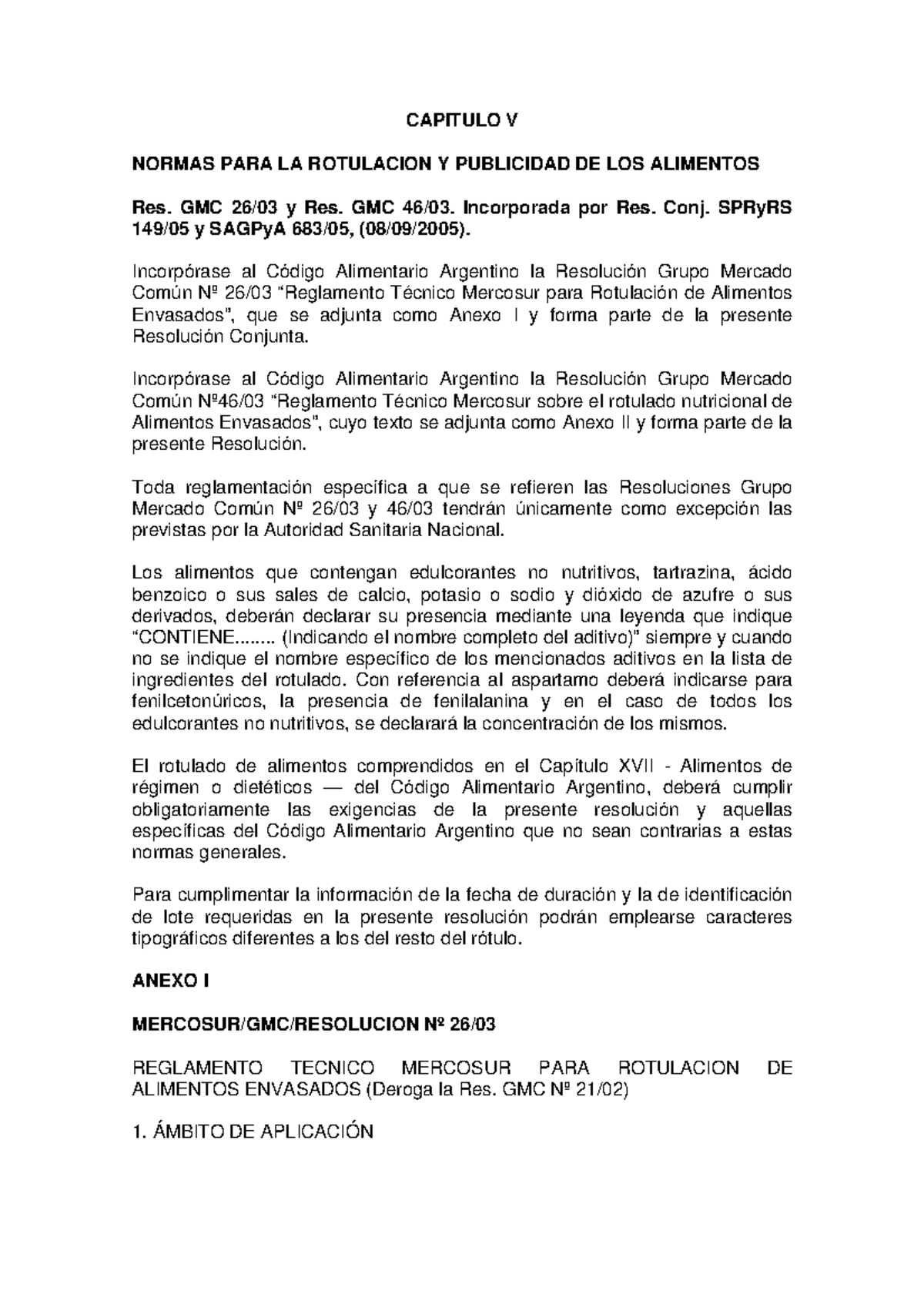 Capitulo V- Alimentos Dieteticos- Código Alimentario Argentino ...
