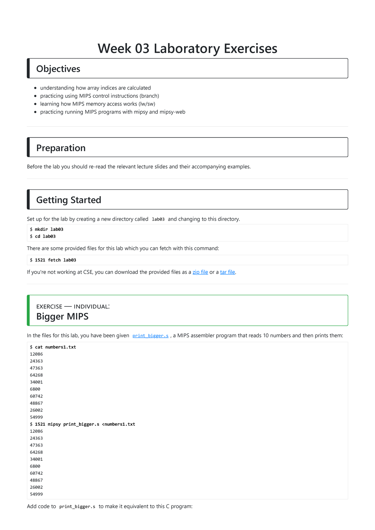 COMP1521 23T2 — Week 03 Laboratory Exercises - Week 03 Laboratory Exercises Objectives ...