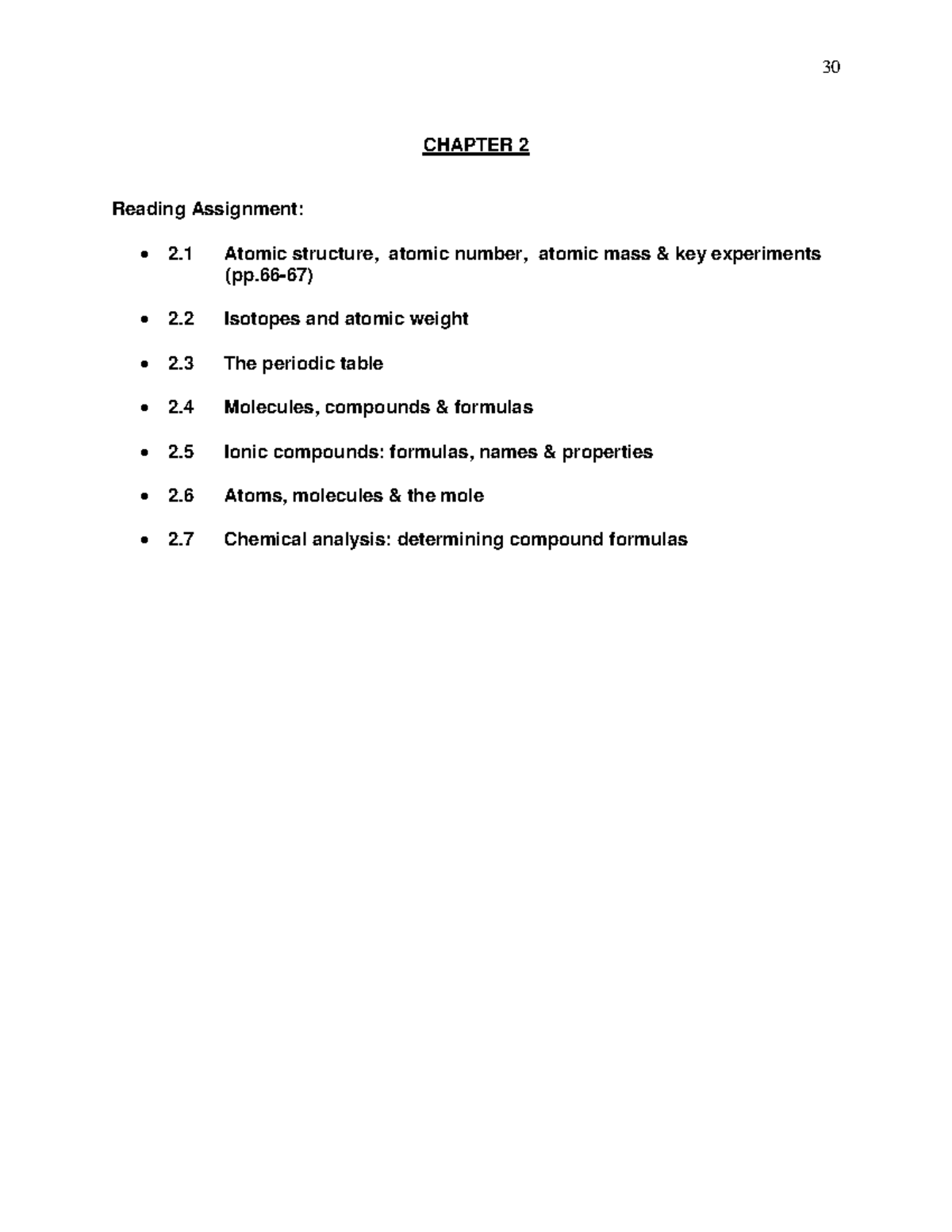 Chapter 2 - chpt 2 - CHAPTER 2 Reading Assignment: 2 Atomic structure ...