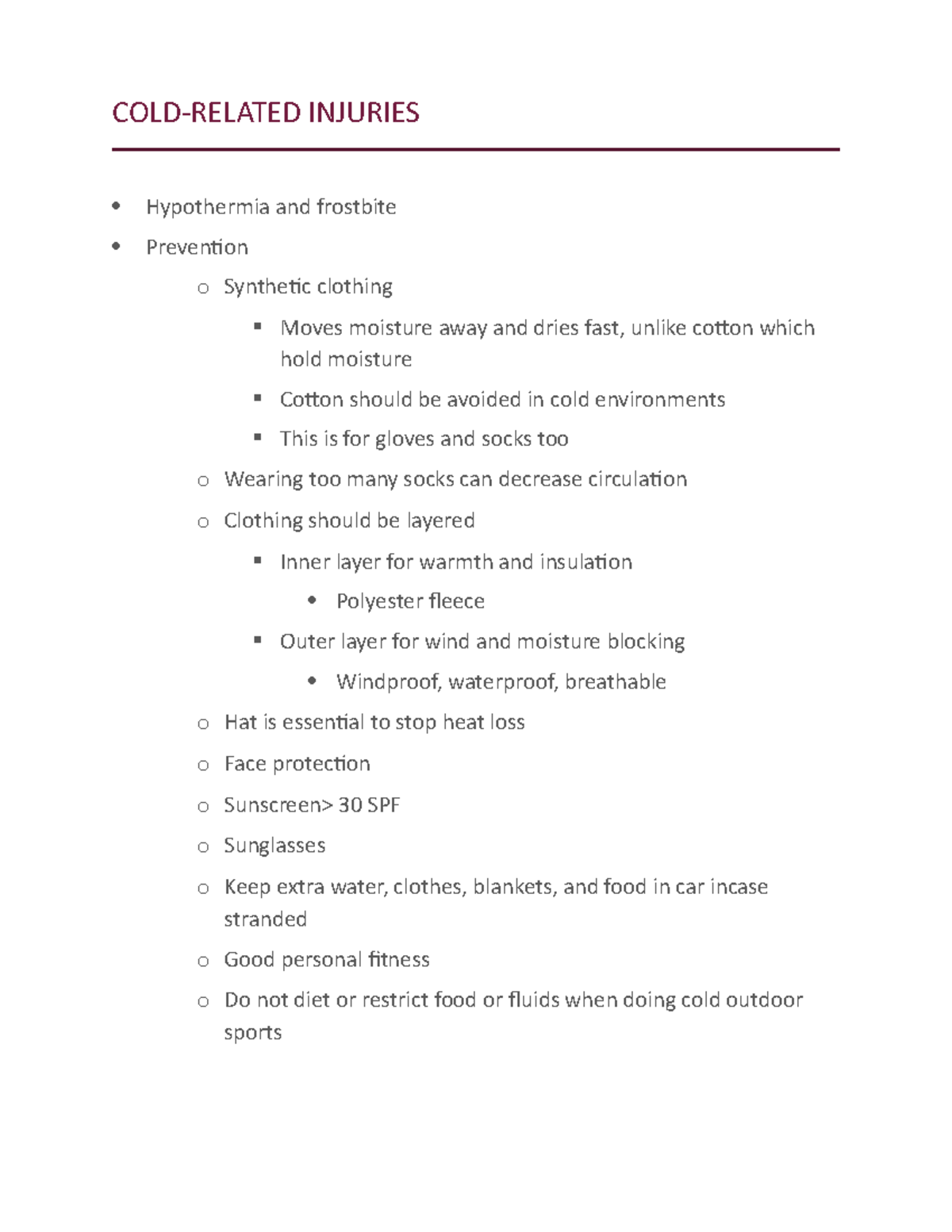 COLD-related injuries CH 9 - COLD-RELATED INJURIES Hypothermia and ...