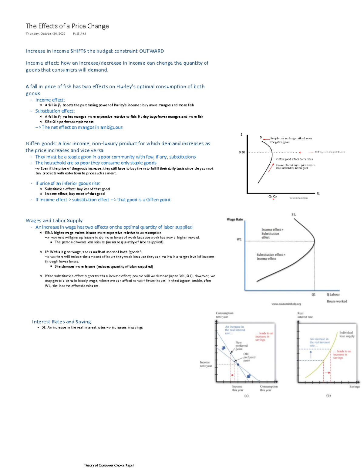 The Effects of a Price Change - Increase in income SHIFTS the budget ...