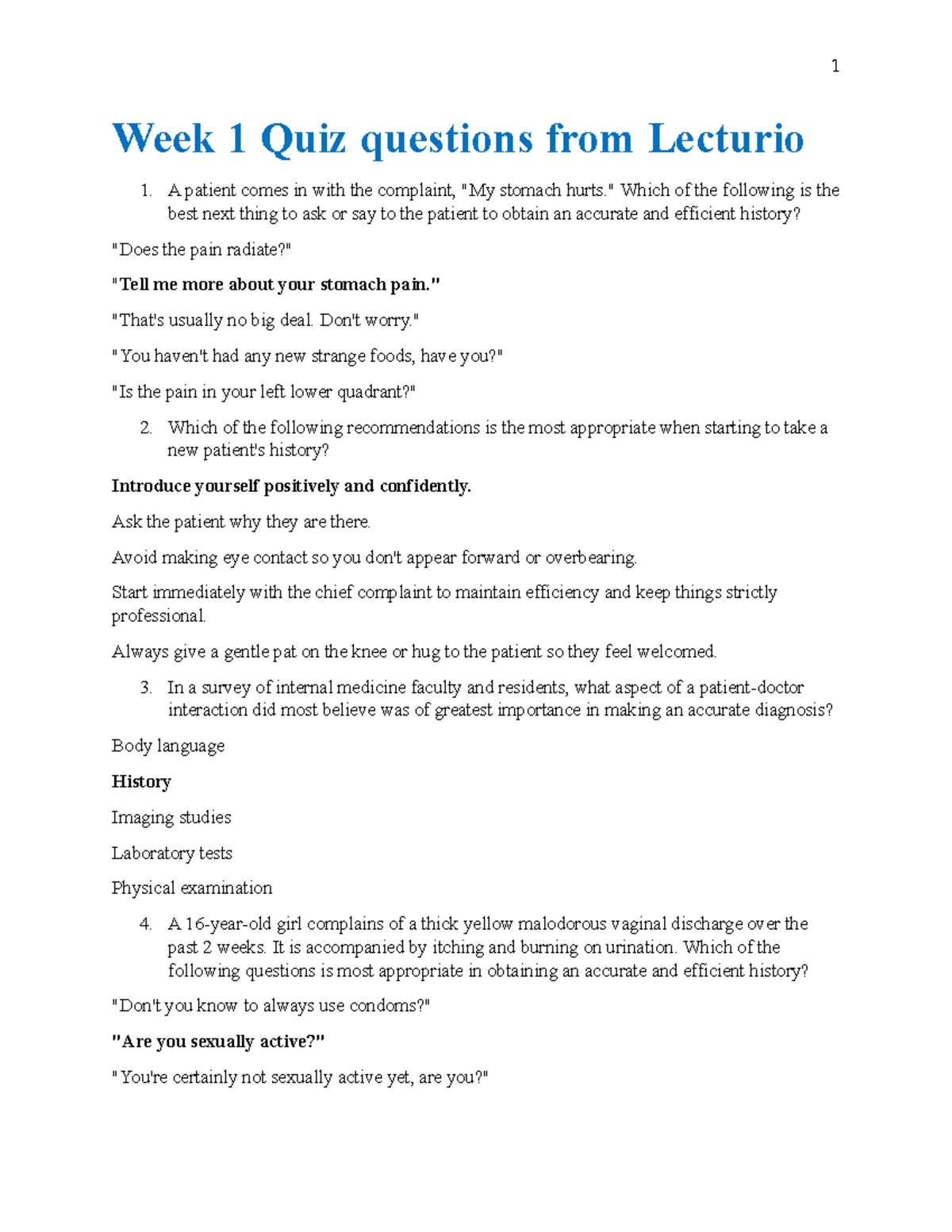 Nurs 6512 Quiz questions from Lecturio - Week 1 Quiz questions from ...