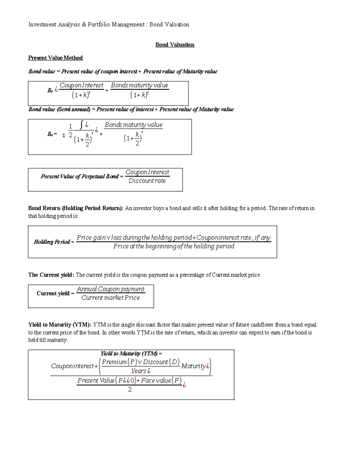 532424986-Bond-Valuation - Bond Valuation Present Value Method Bond ...