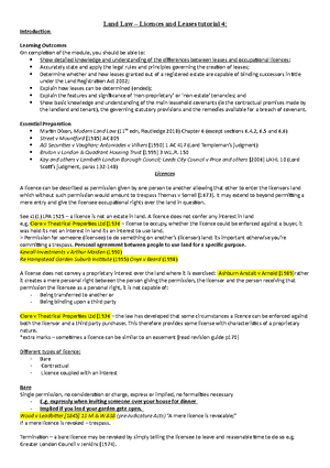 L1- Introduction to land law - Introduction to land law Why is land ...