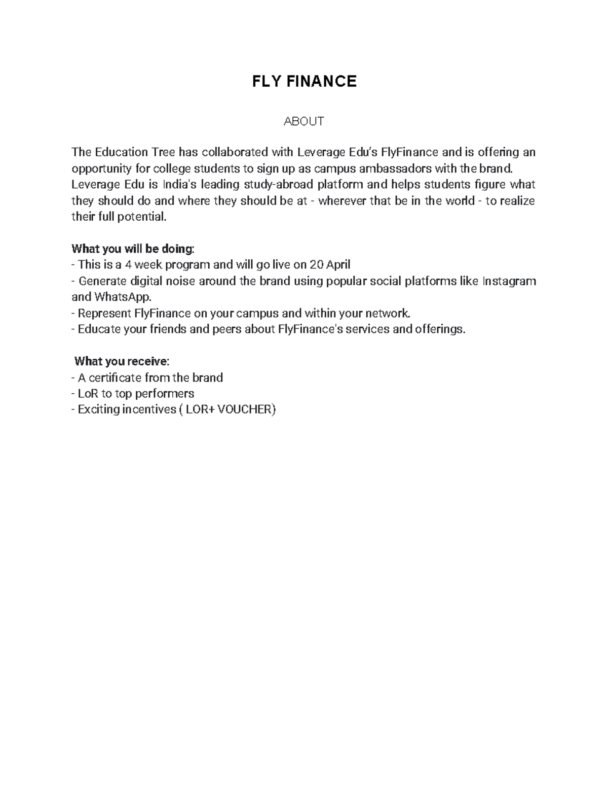 FLY Finance JD - FLY FINANCE ABOUT The Education Tree has collaborated ...