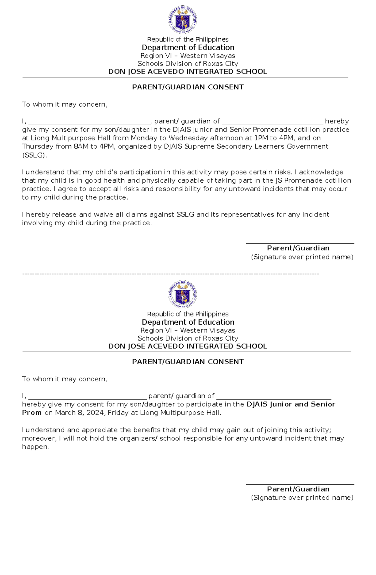 Consent-Letter - Republic of the Philippines Department of Education ...