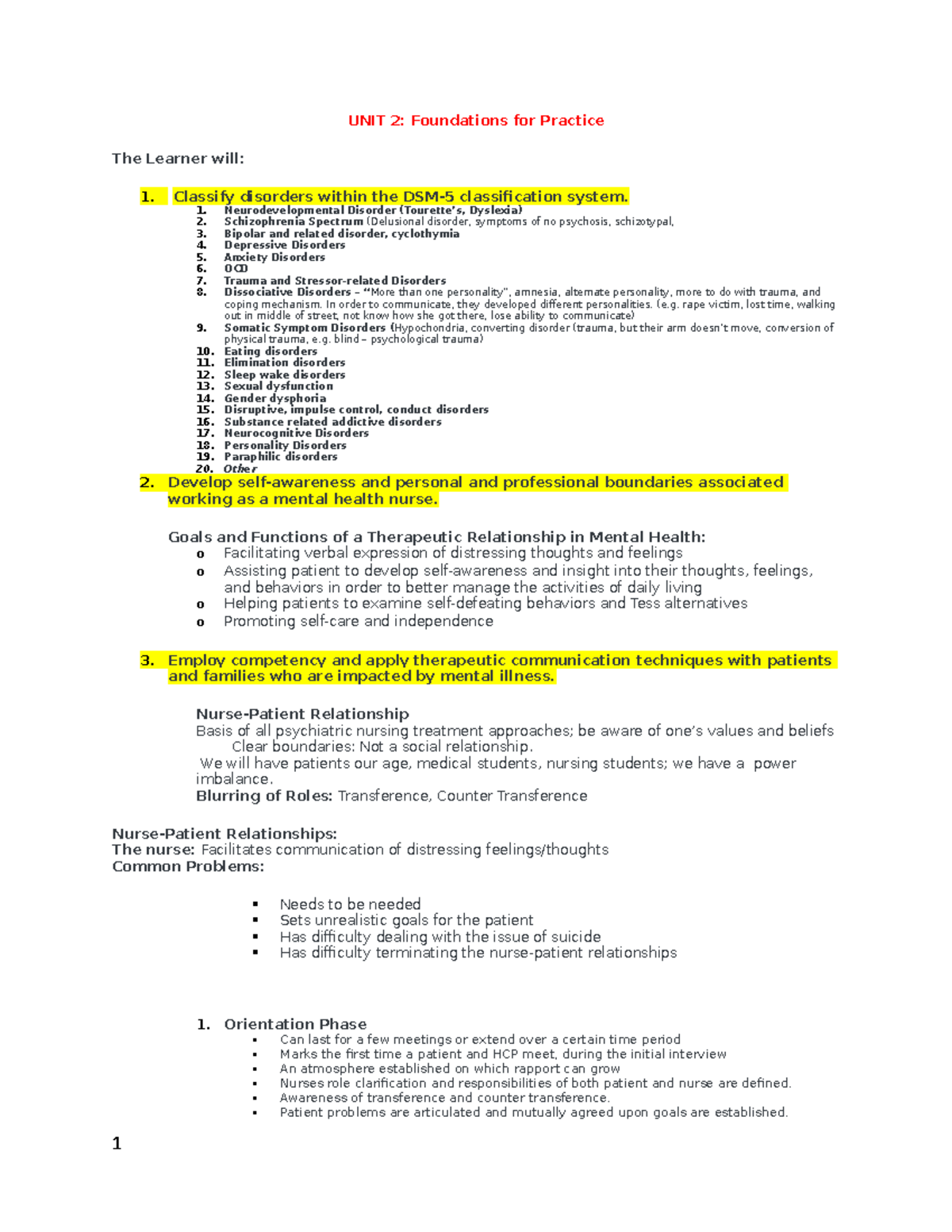 Unit 2: Foundations for Practice - UNIT 2: Foundations for Practice The ...
