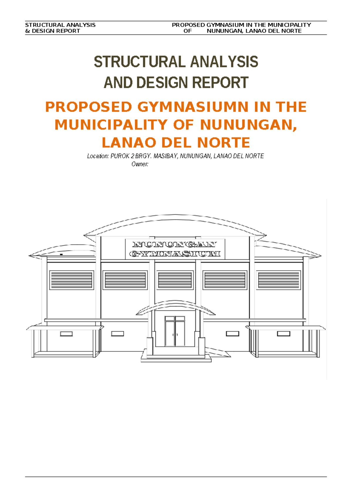 Structural Calculation Template - & DESIGN REPORT OF NUNUNGAN, LANAO ...