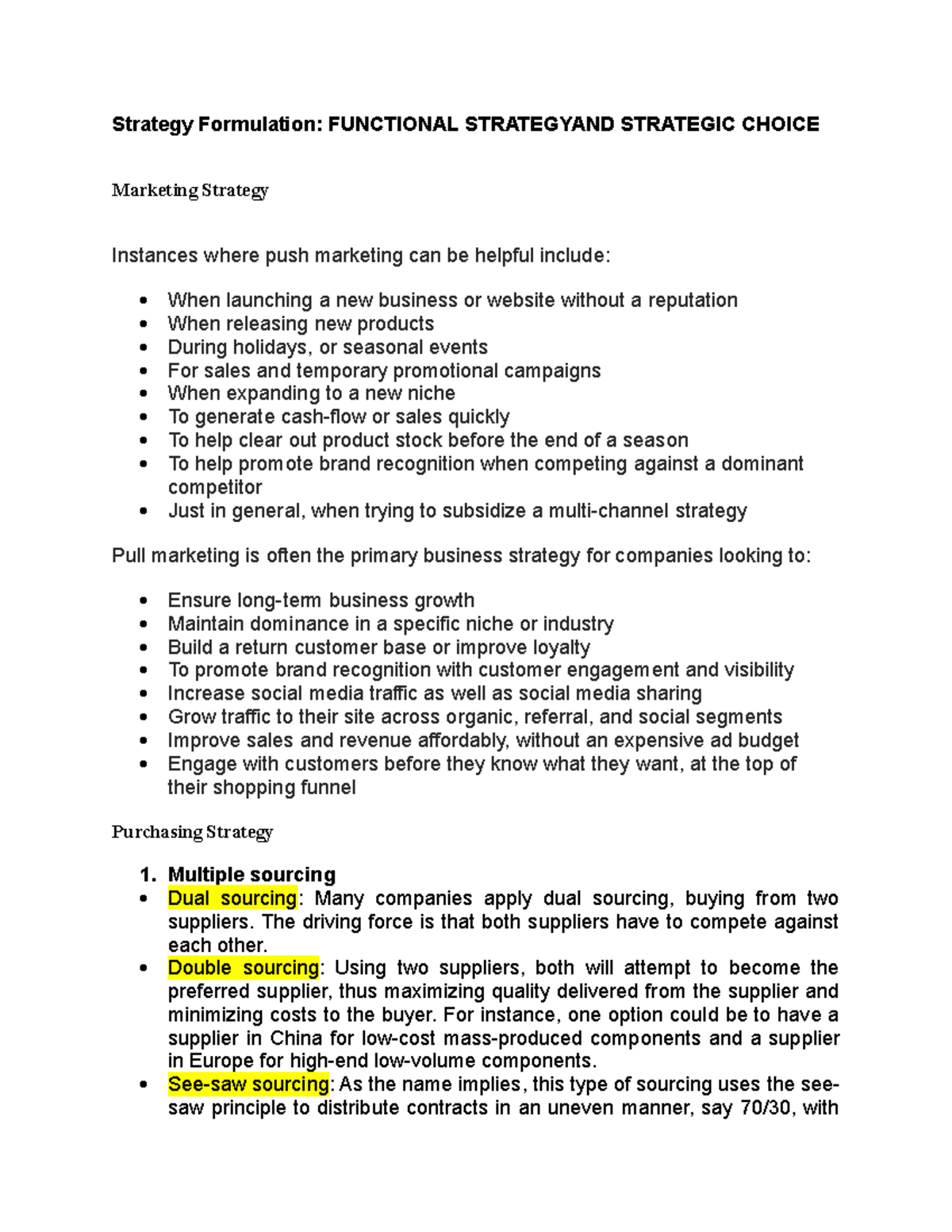 Functional-stratefgies-additional - Strategy Formulation: FUNCTIONAL ...