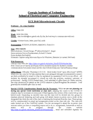 Homework 2 - Exam Practice - ECE 3040 Dr. Alan Doolittle Microelectronic Circuits Homework ...