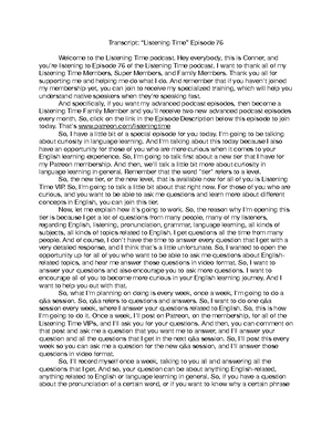 Episode 81 Transcript - Listening Time - Transcript - “Listening Time ...