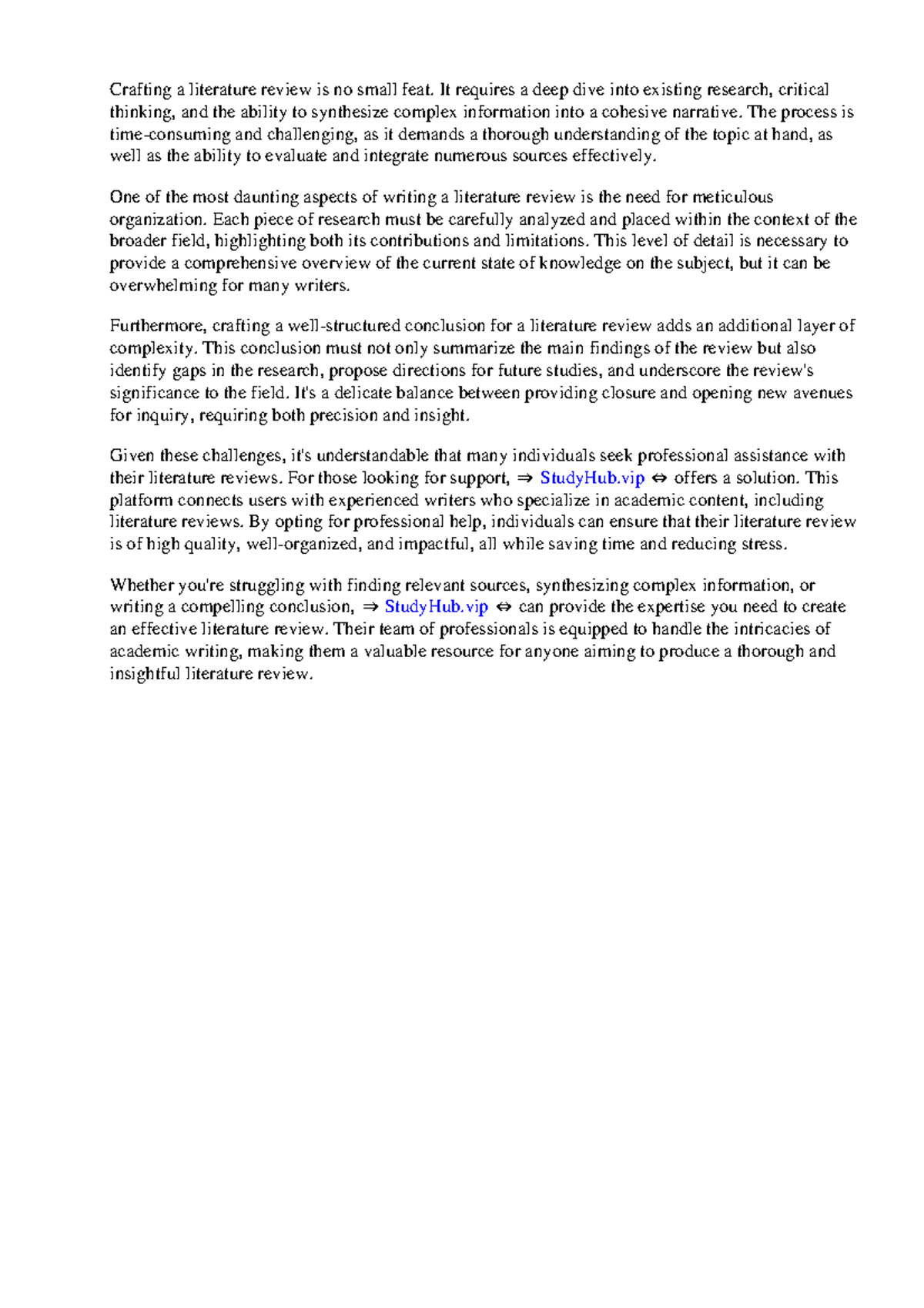 Conclusion For Literature Review Example - Crafting a literature review ...