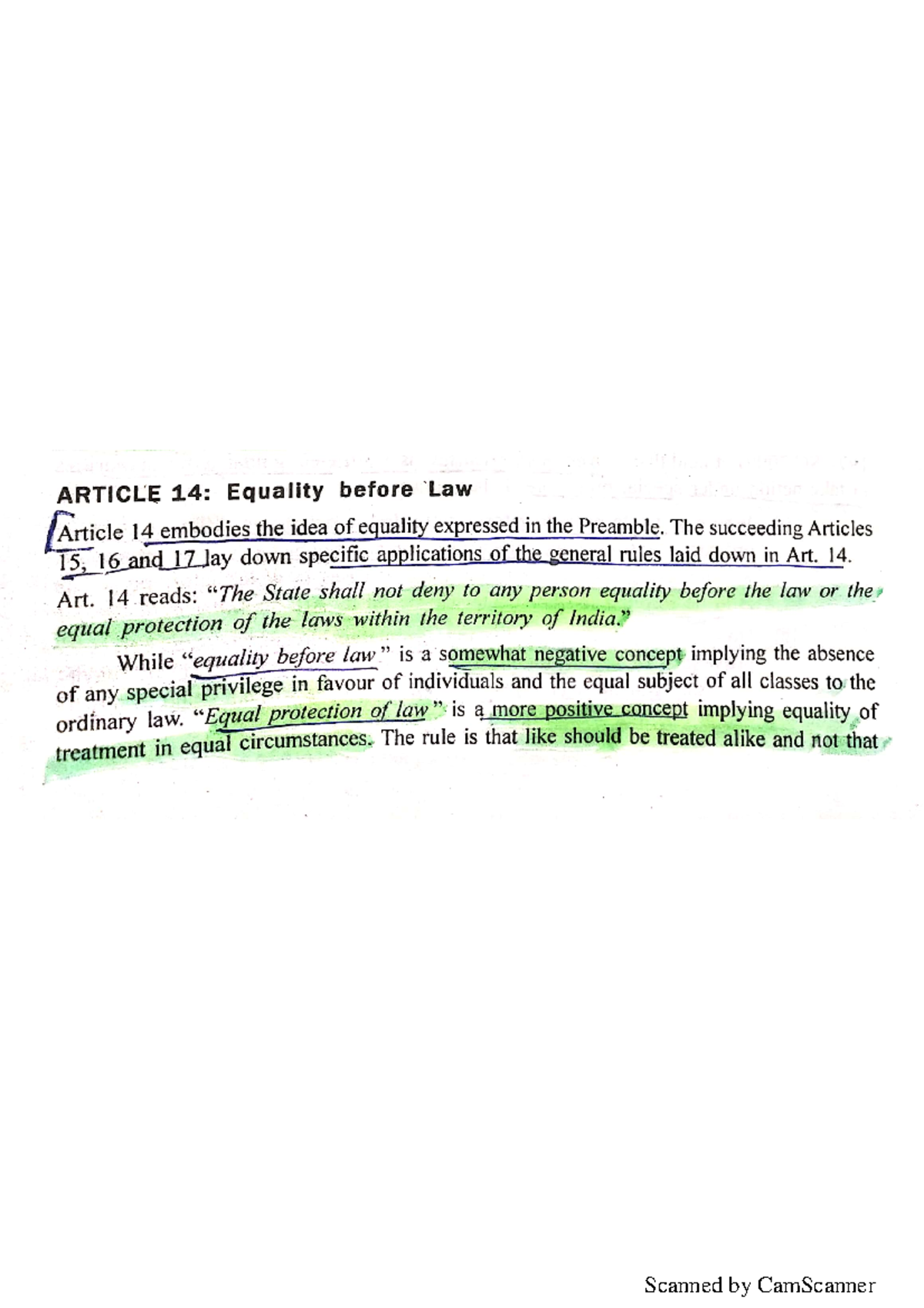 Article 14 of constitution - Foundation course in Physico Inorganic ...