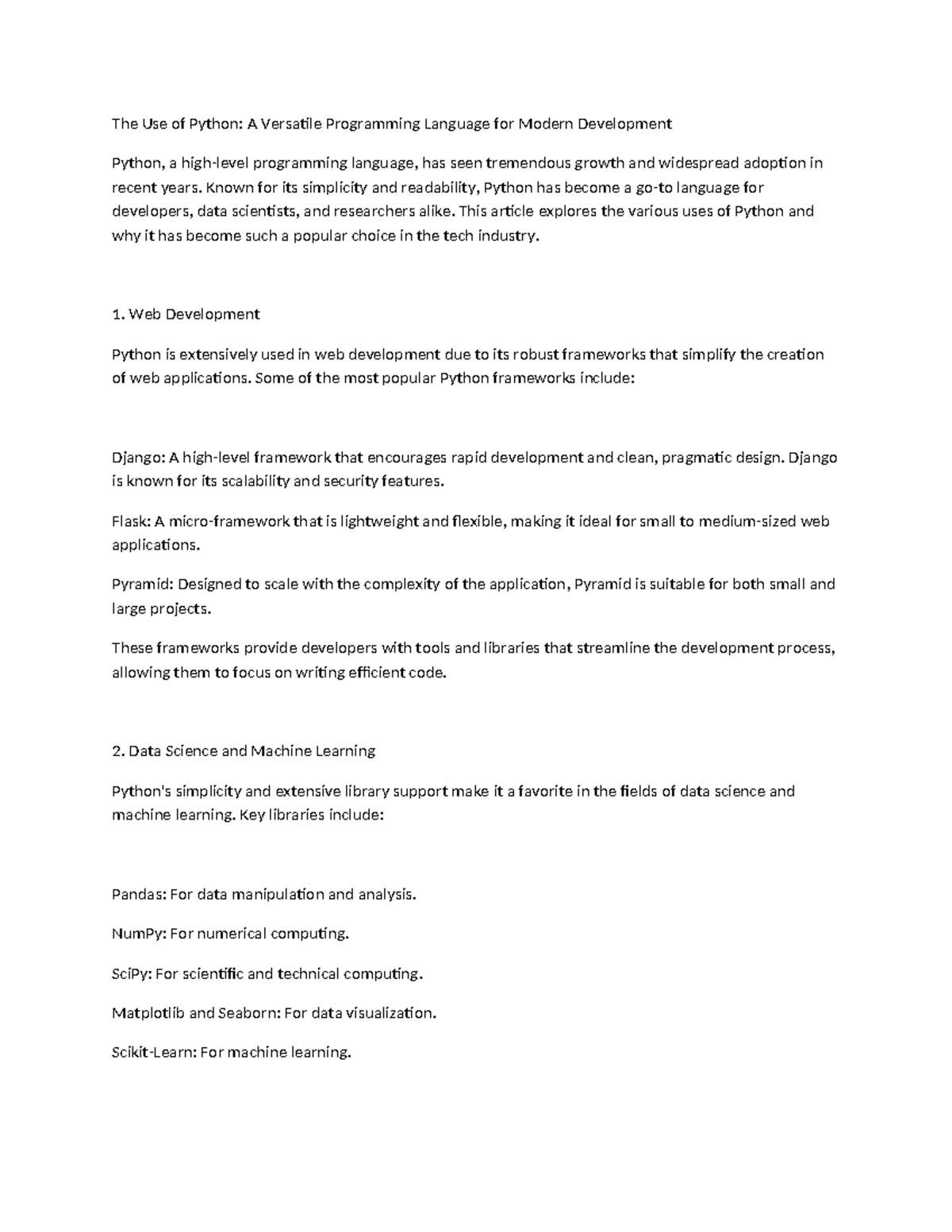Use Of Python Programming The Use Of Python A Versatile Programming 7901