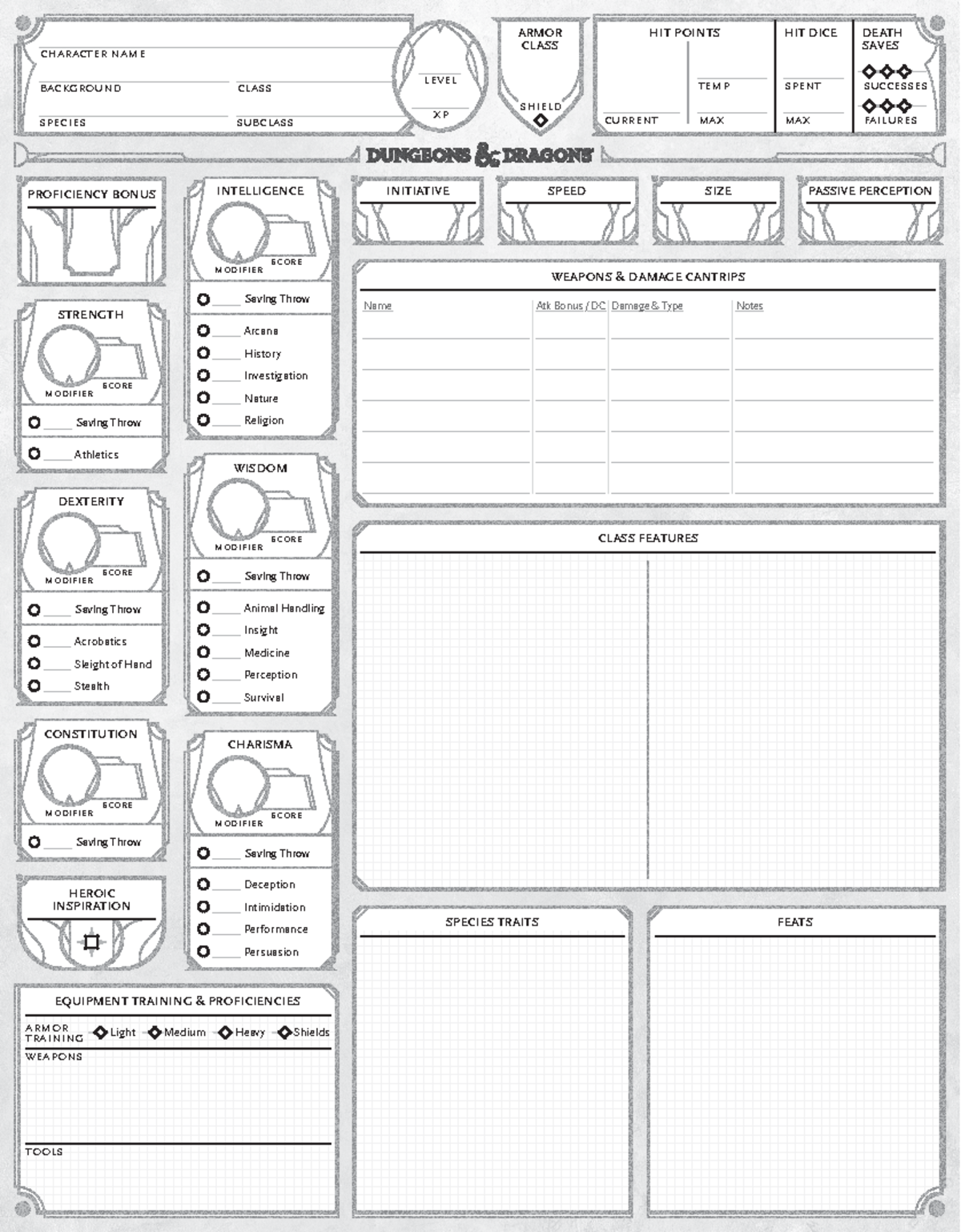 Dn D 2024 Character-Sheet - species subclass xp current max max ...