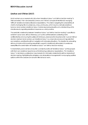 BE439 Discussion Journal 2 2300201 - BE439 Discussion Journal Simon ...