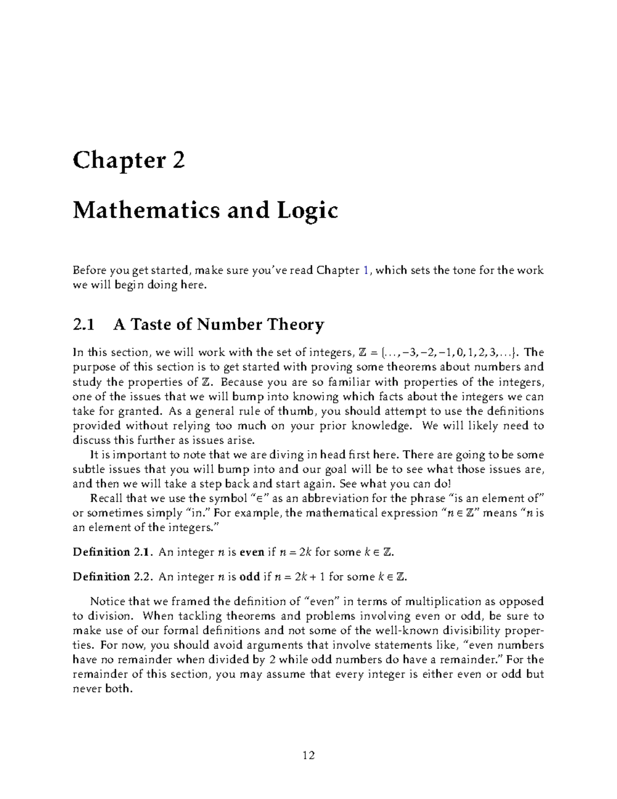 2-1-Pre Class - Chapter 2 Mathematics and Logic Before you get started ...
