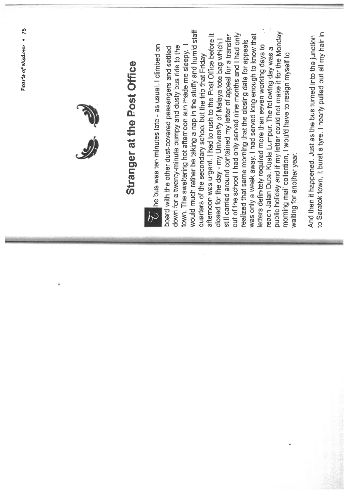 Stranger at the Post Office - Integrated Language Skills II - Studocu