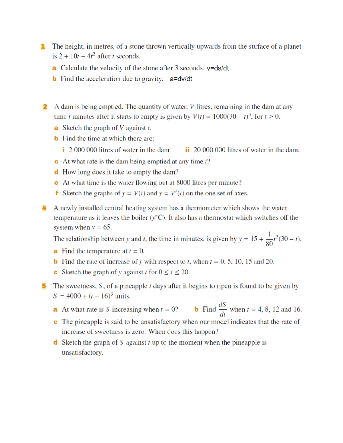 Er cas - cheat sheets for math - 1 The height, in metres, of a stone ...
