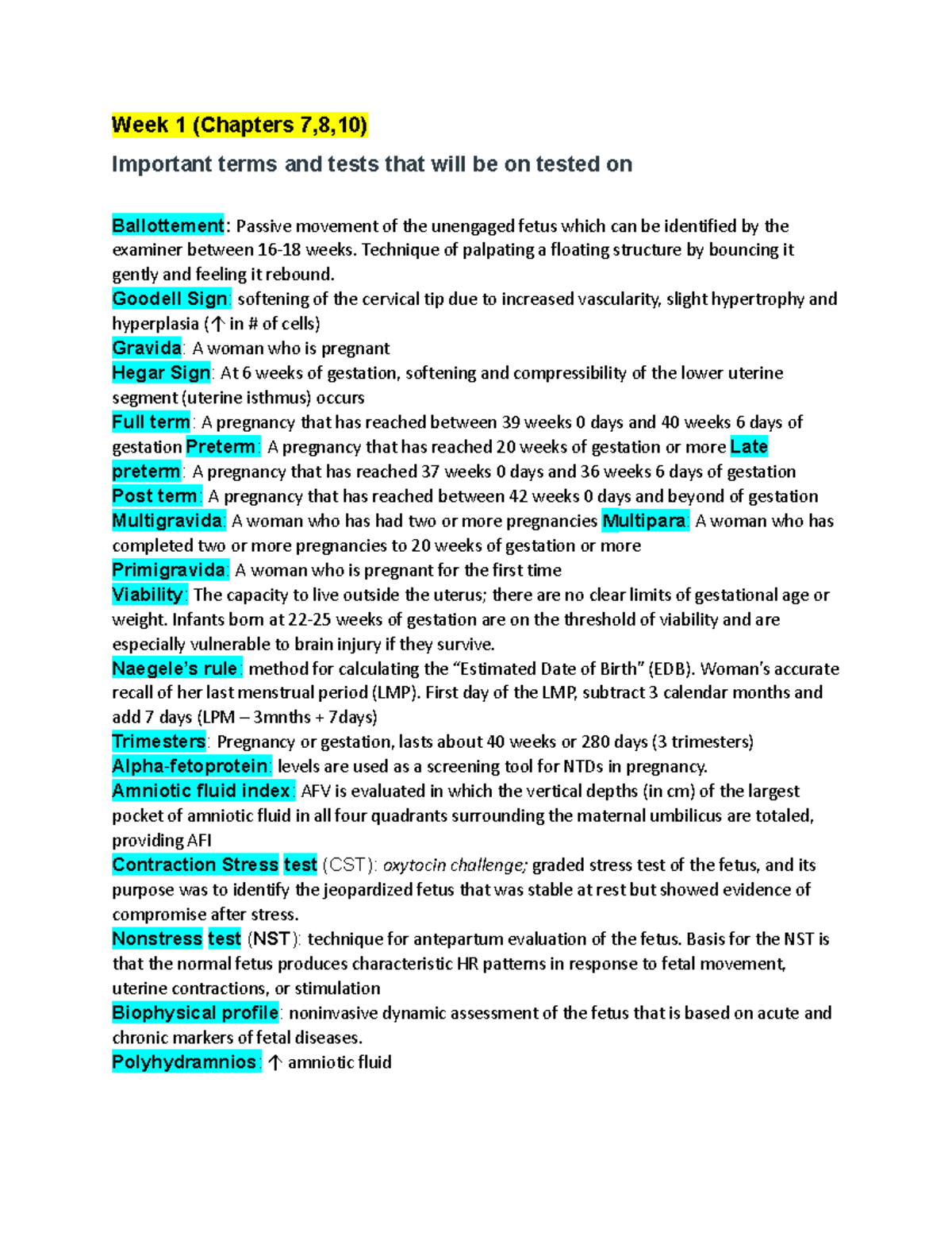 OB WEEK 1 Vocabulary - Week 1 (Chapters 7,8,10) Important terms and ...