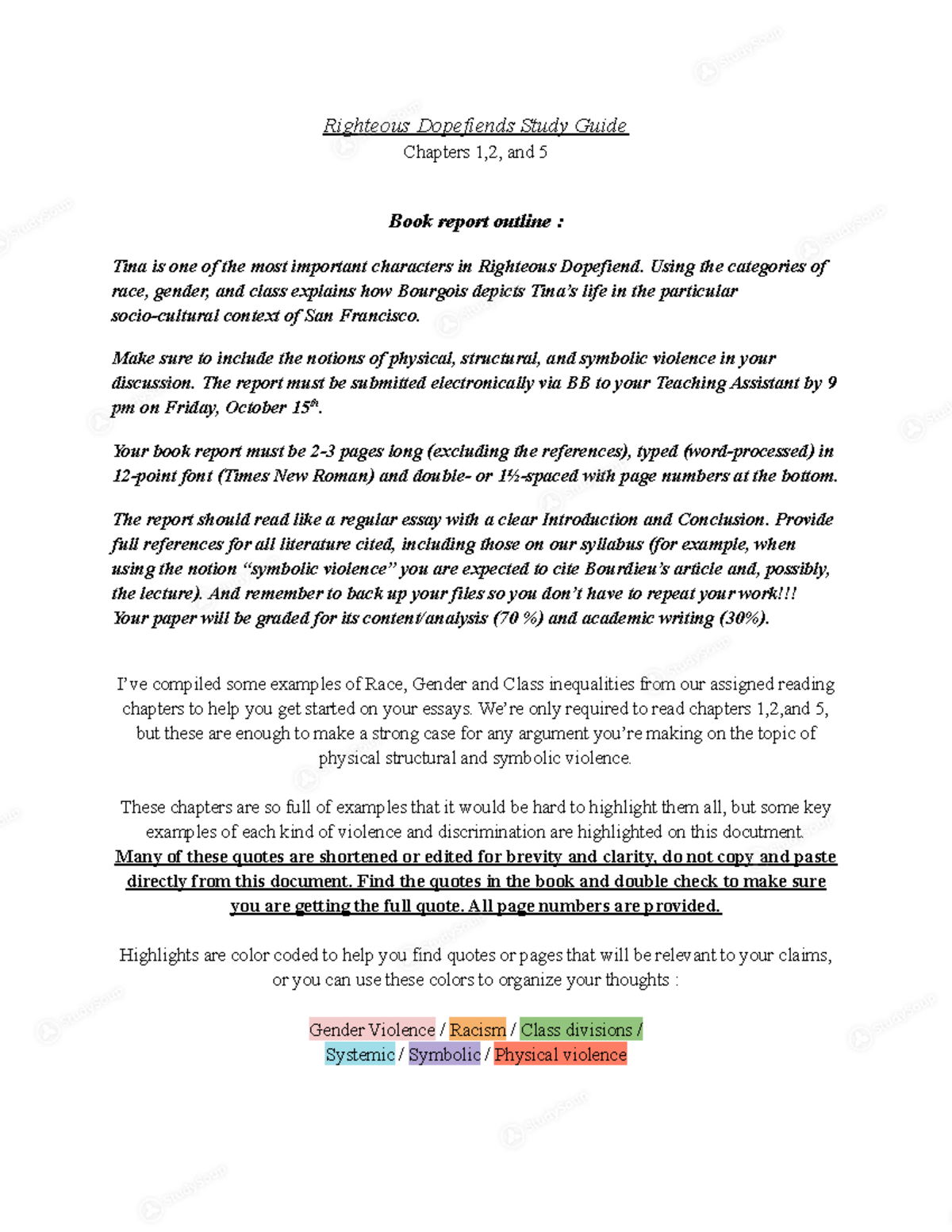 Comp - notes - Righteous Dopefiends Study Guide Chapters 1,2, and 5 ...