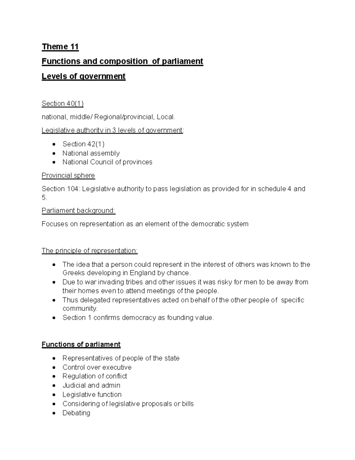 PBL 210 TEST 2 Notes - Summary Constitutional law - Theme 11 Functions ...