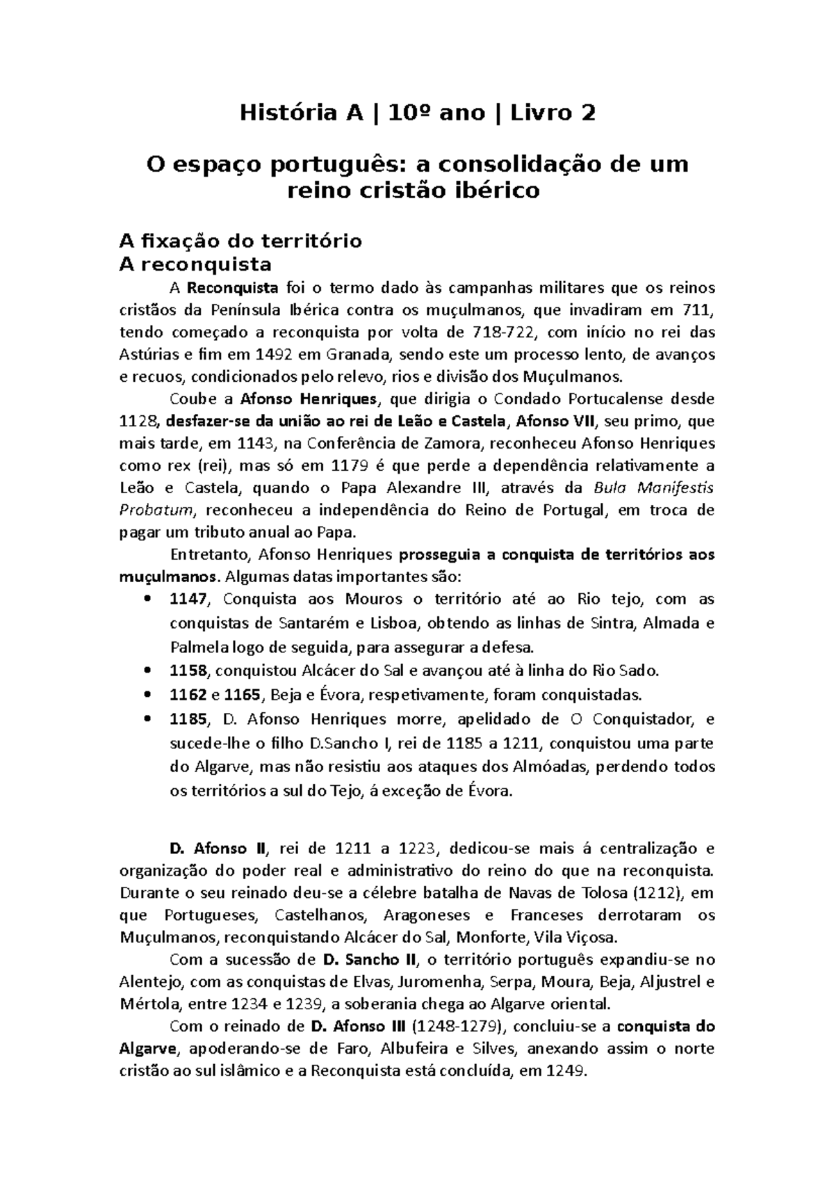 10º Ano - Exame de História - História A | 10º ano | Livro 2 O espaço ...