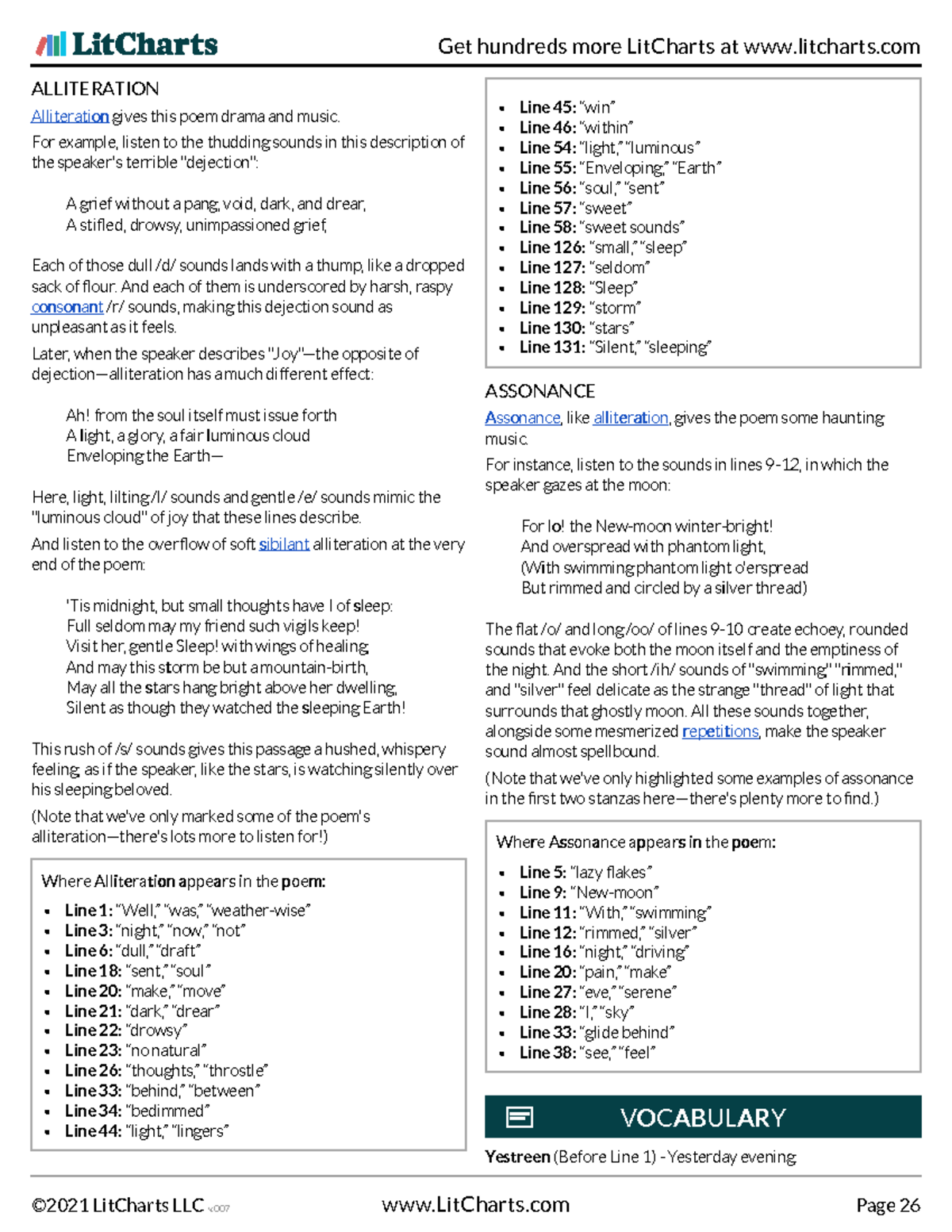 Lit Charts-dejection-an-ode 26 - ALLITERATION AlliterAlliterationation ...