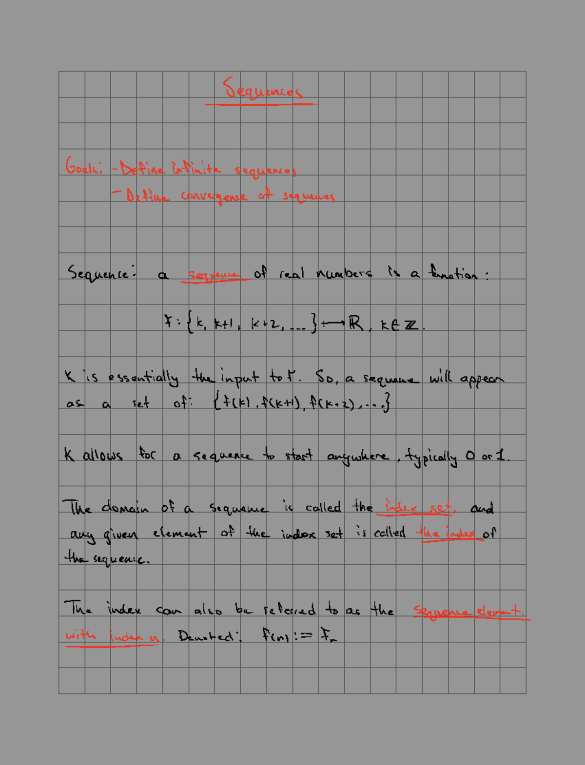 Sequences, convergence and divergence of sequences, recursively defined ...