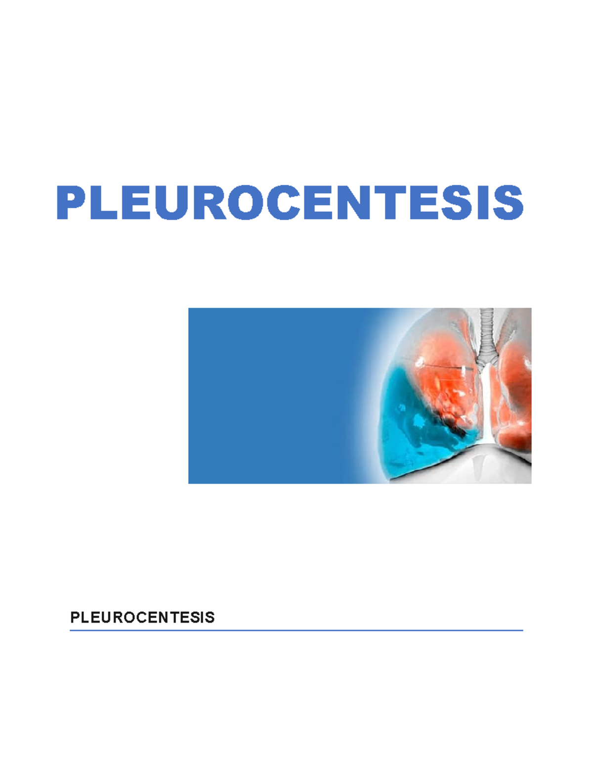 Pleurocentesis EVA - Guia de procedimientos - PLEUROCENTESIS ...