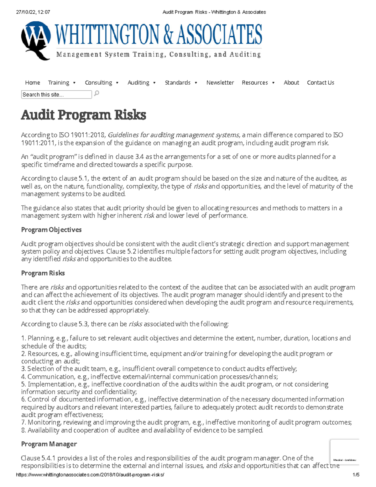 Audit Program Risks - Search this site... Audit Program Risks According ...