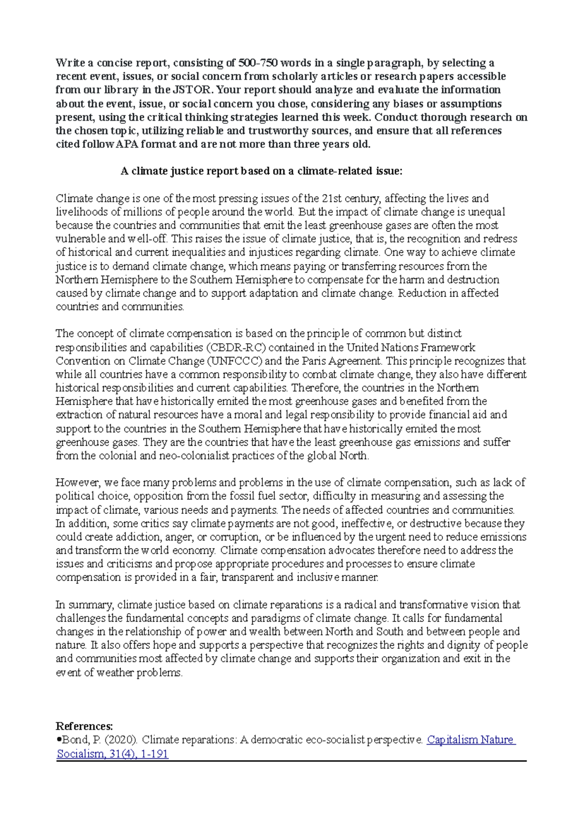 Eng 1102 Assignment Unit 4 - Write a concise report, consisting of 500 ...