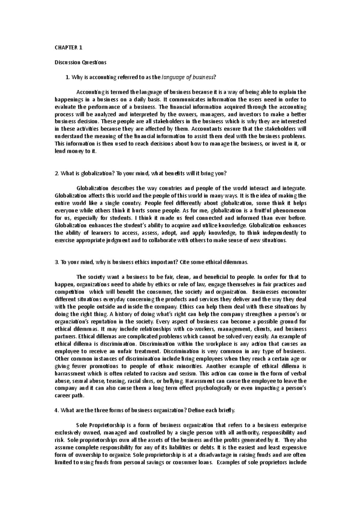 Discussion Questions Discussion QuestionsDiscussion Questions - CHAPTER ...