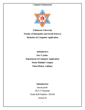 BCA 2nd sem maths report - Mechi Multiple Campus (Tribhuvan University ...