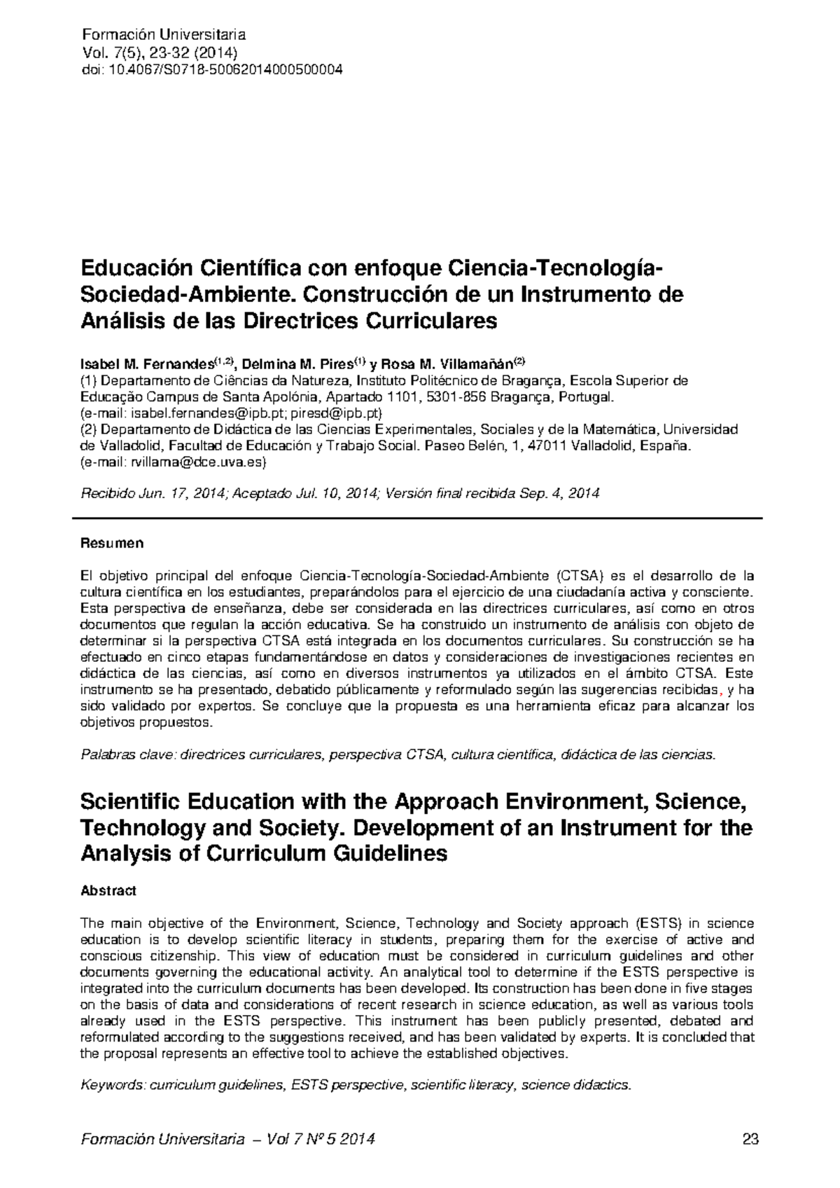 Educacion cientifica con enfoque CTSA - Educación Científica con ...