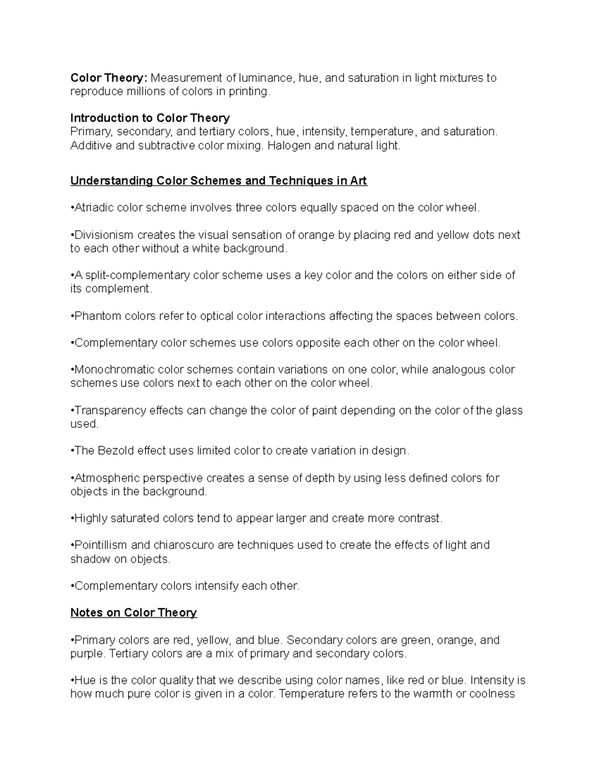 Quiz 4 Study Guide - Color theory is a set of principles used to create ...