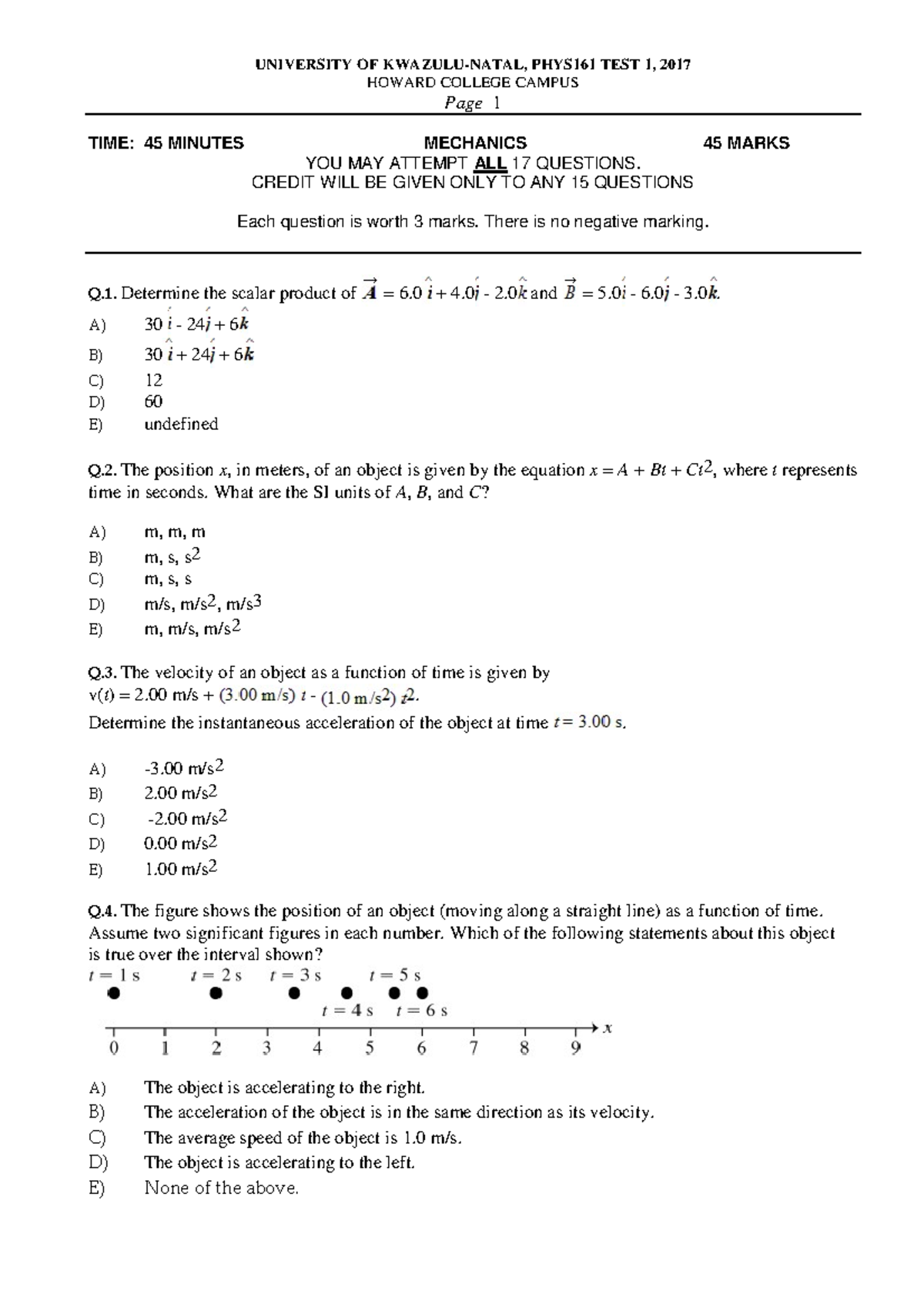 Practice Test 1 2017 - HOWARD COLLEGE CAMPUS Page 1 TIME: 45 MINUTES ...