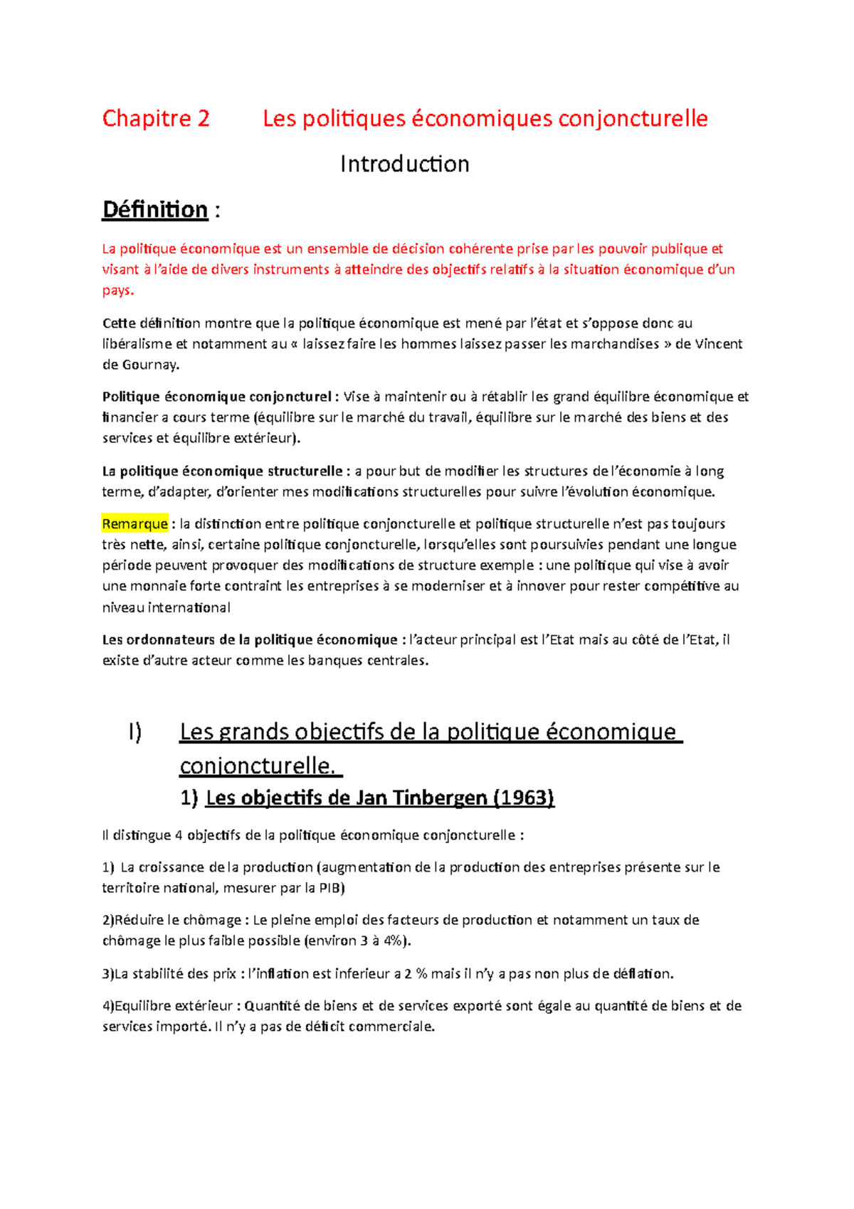 Chapitre 2 Les politiques économiques conjoncturelles - Chapitre 2 Les ...