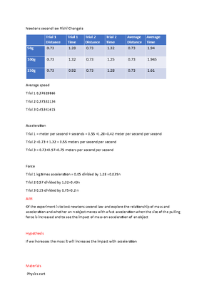 Motion Formula sheet - Formulas Velocity; acceleration vav = x/Δt; aav ...