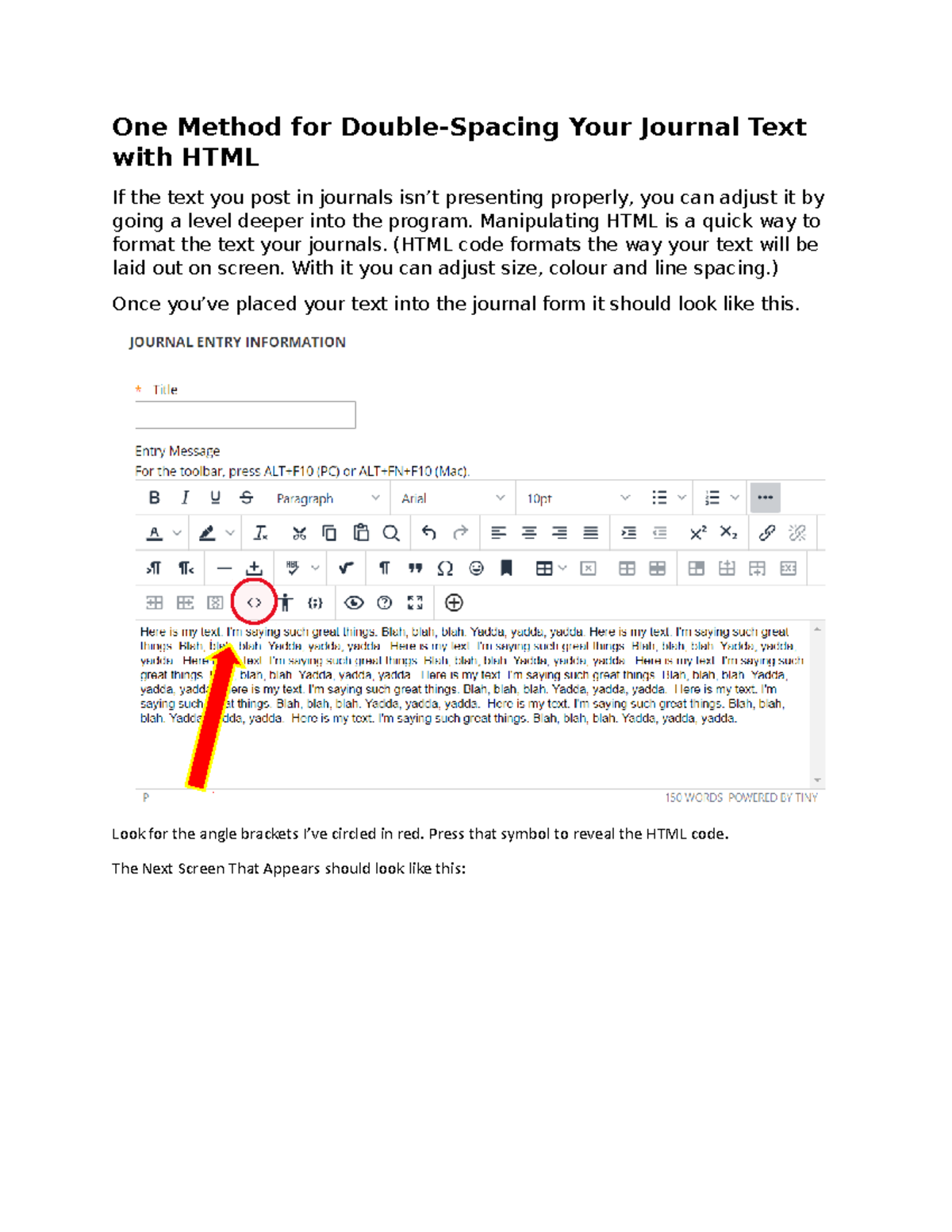 How to Double Space Your Journal Text(1) - One Method for Double ...