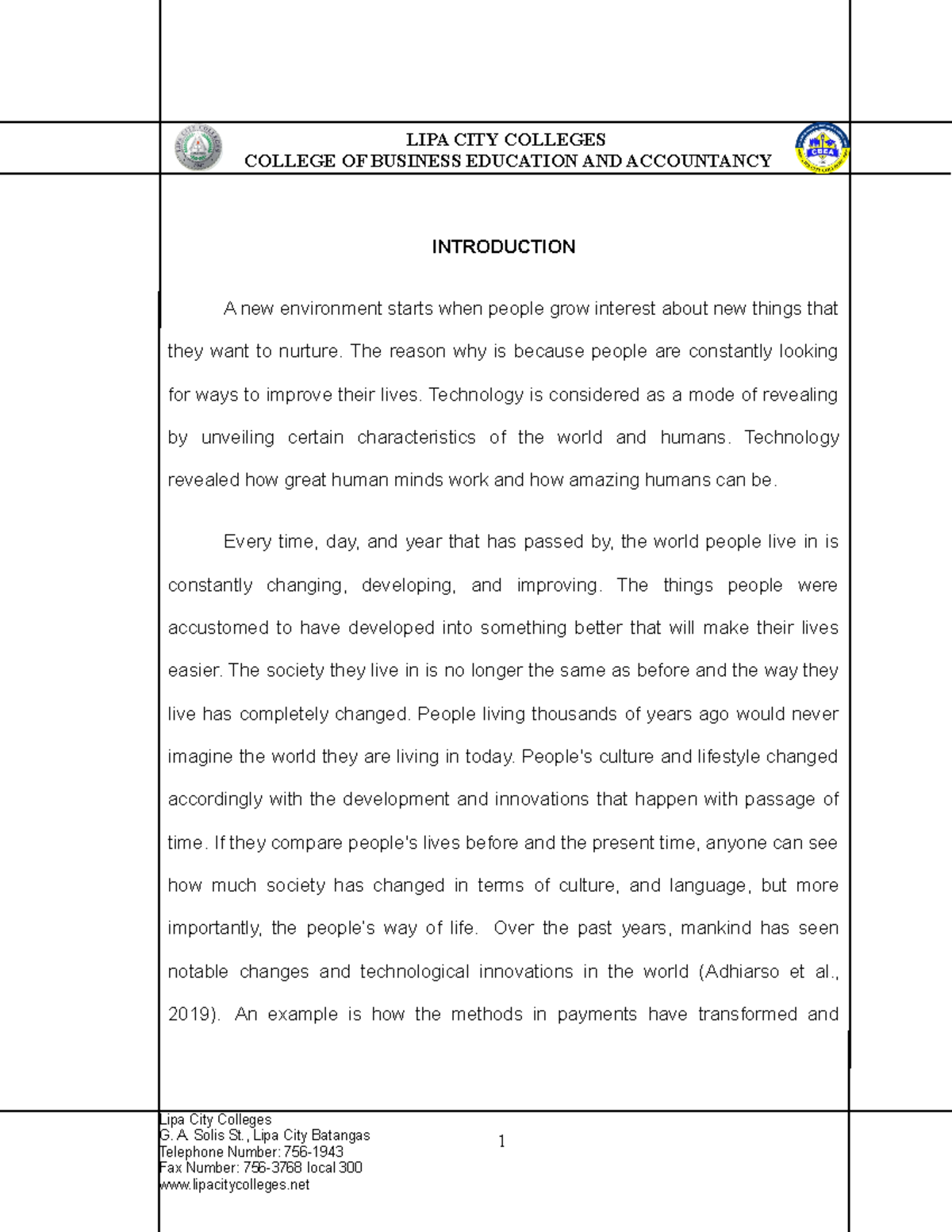 FM3A Introduction and Methods Materials - COLLEGE OF BUSINESS EDUCATION ...