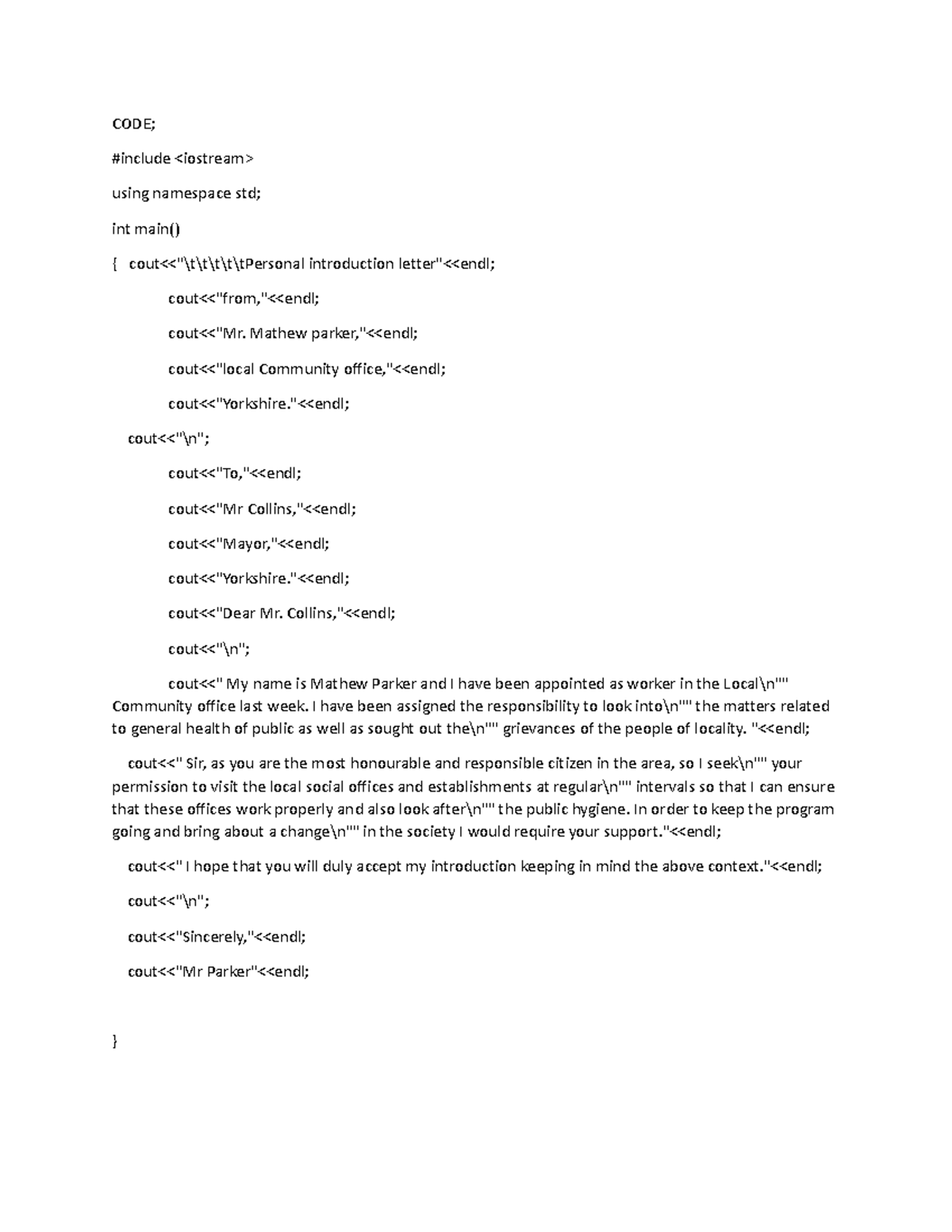 Eaqan CODE - CODE; #include using namespace std; int main() { - Studocu