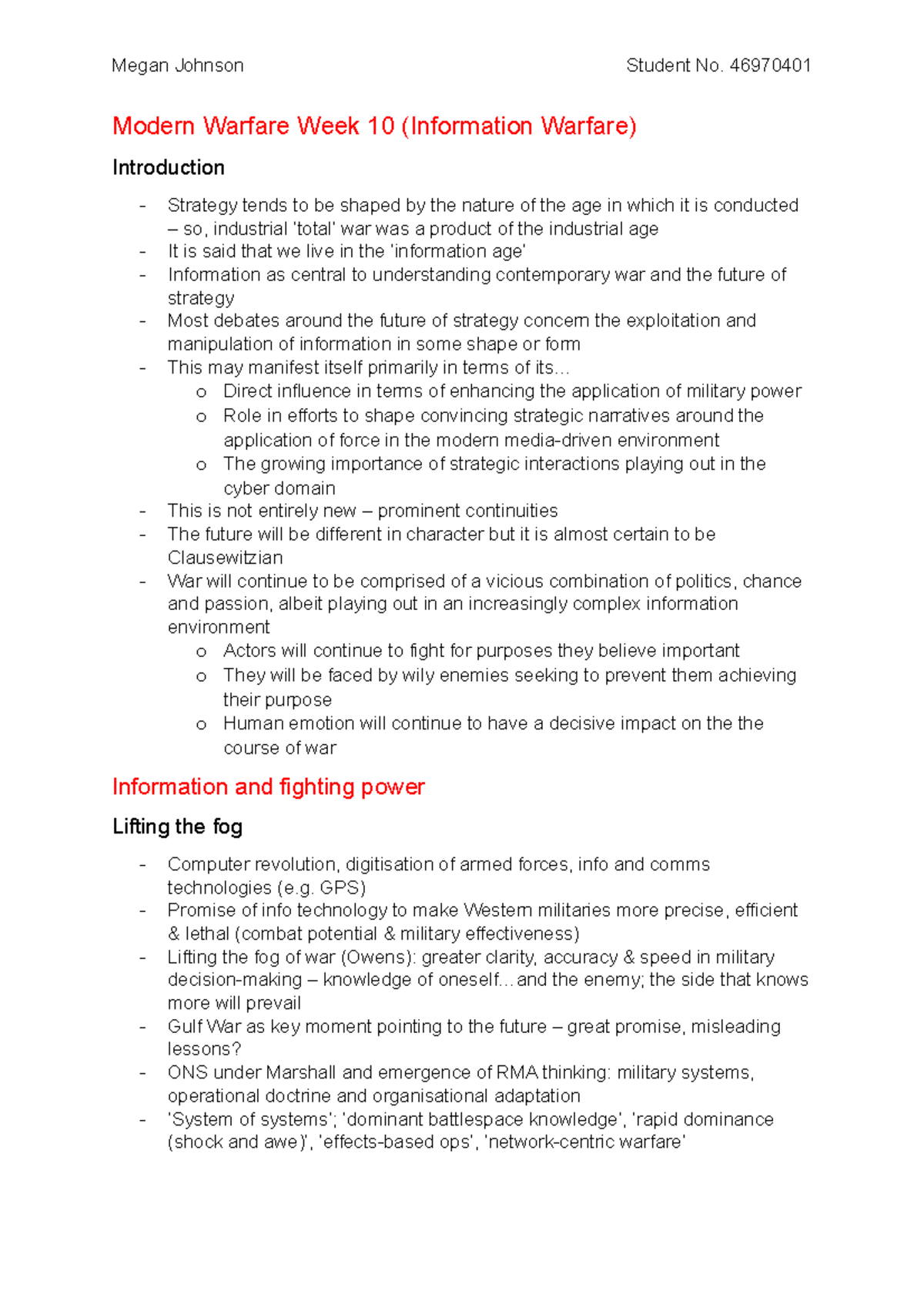 Information warfare - Modern Warfare Week 10 (Information Warfare ...