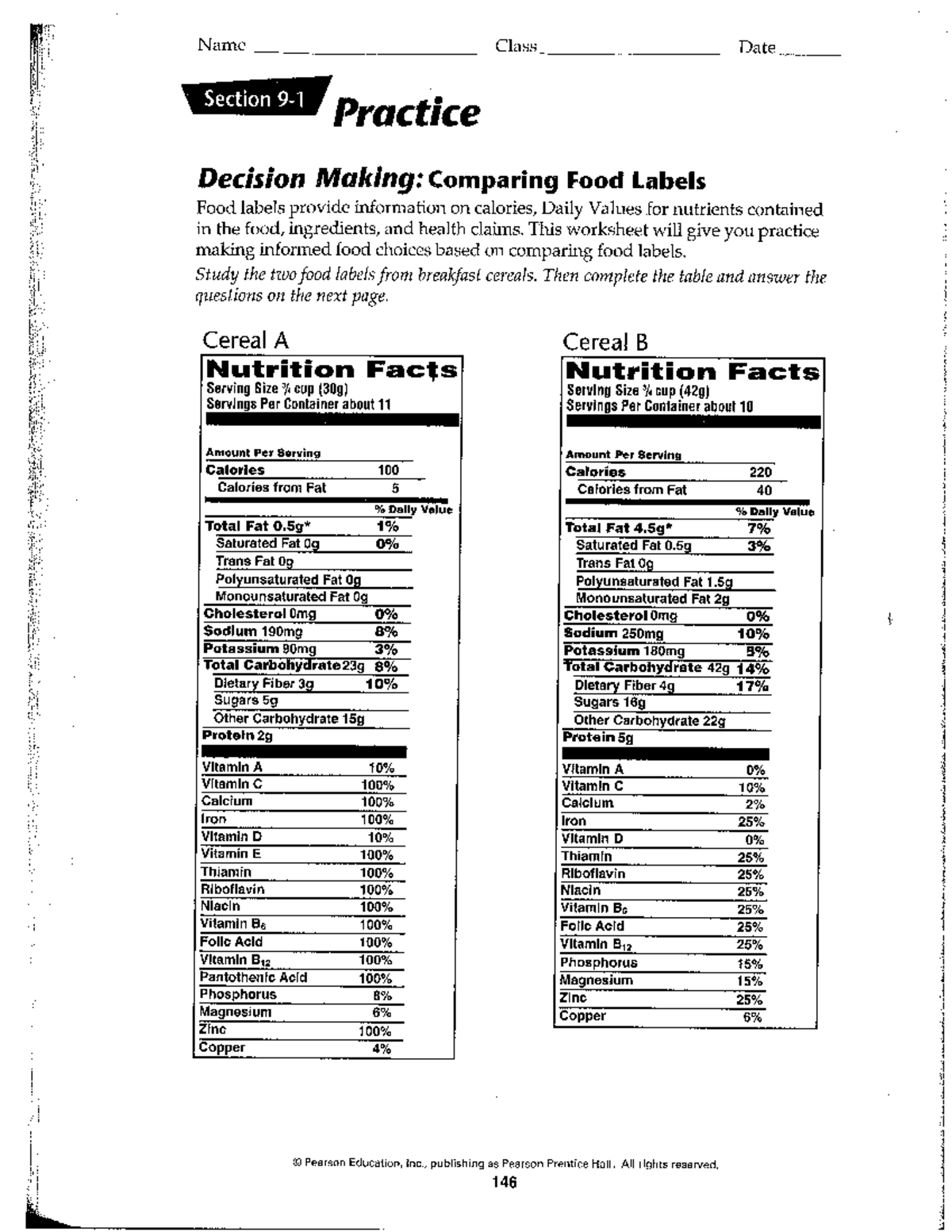 Food Labels - ... - Studocu