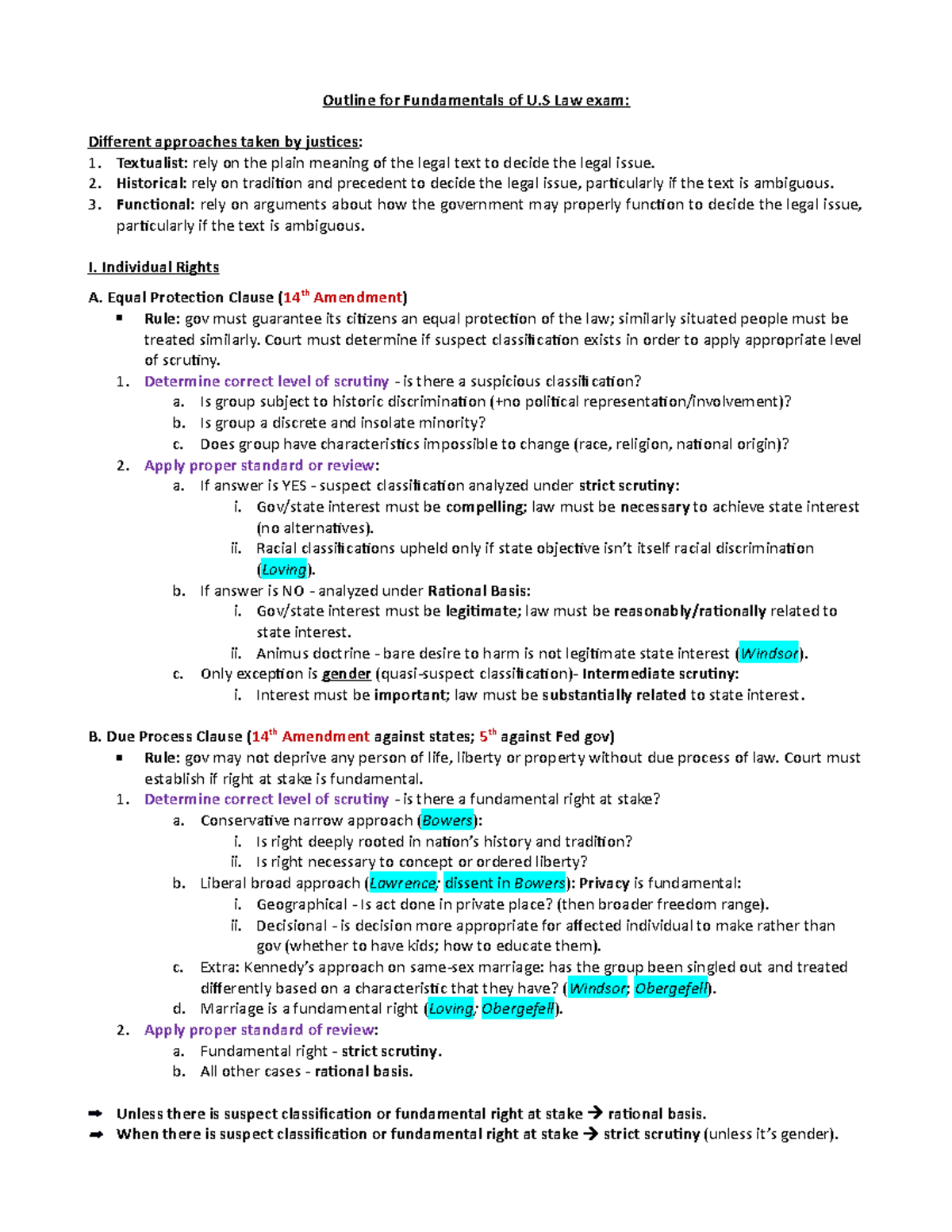 Attack Outline - Fernholz - Outline for Fundamentals of U Law exam ...