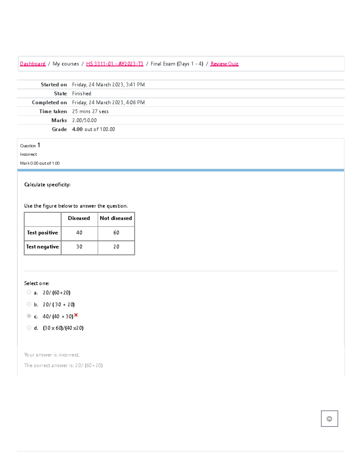 Review Quiz Attempt Review Started On Friday 24 March 2023 341 Pm State Finished Completed